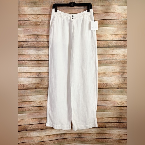 Bella Dahl | Pants & Jumpsuits | Bella Dahl White Linen Blend Wide Leg ...